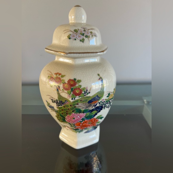 Accents | Vintage Japanese Ginger Jarvase Peacock And Flowers | Poshmark